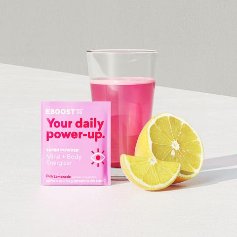 EBOOST Super Powder Pink Lemonade 20 Packets – Bermy Distributors